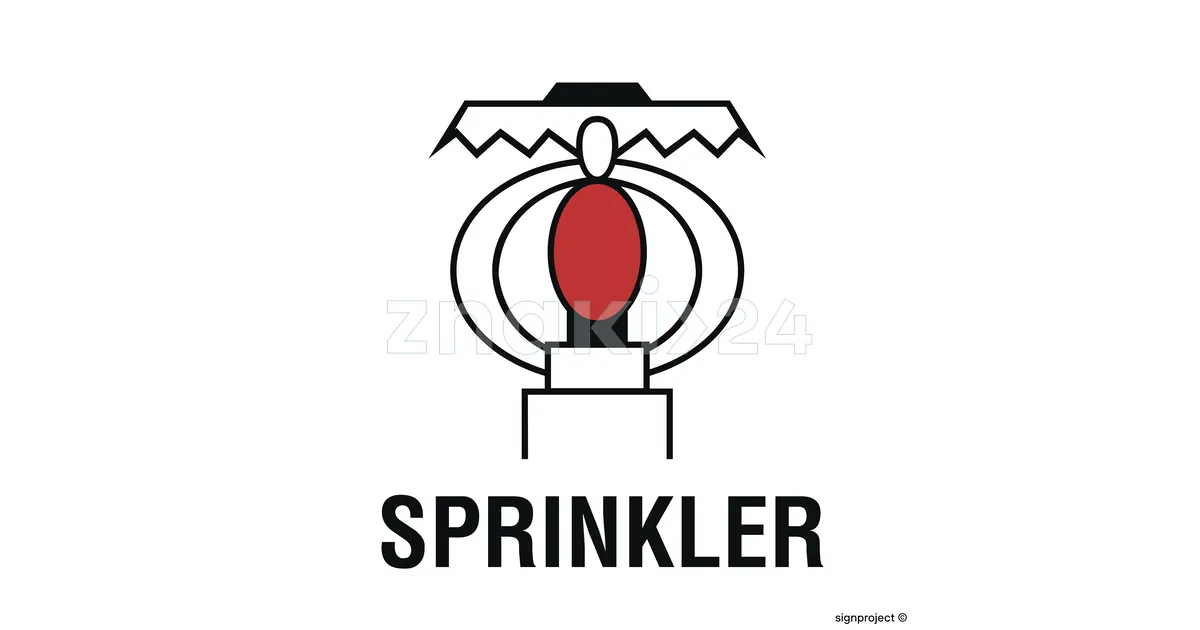 Znak Space protected by sprinkler - Znak morski - FA045