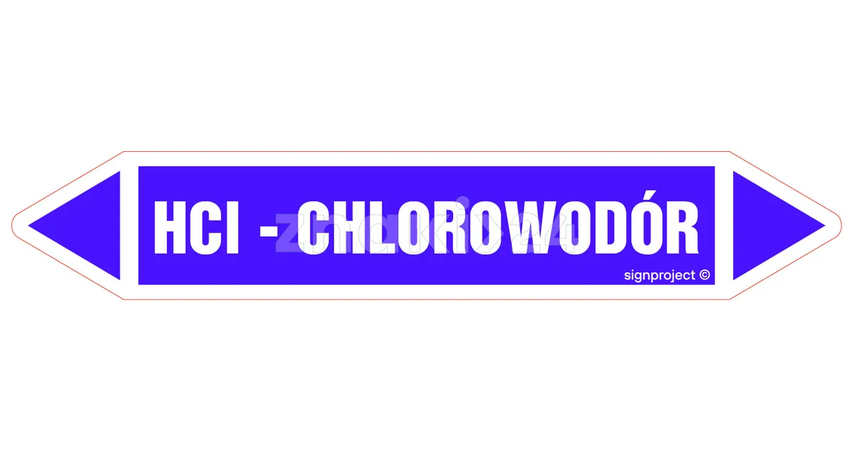 HCl - CHLOROWODÓR - Rurociągi - JF195 - Znaki24.pl