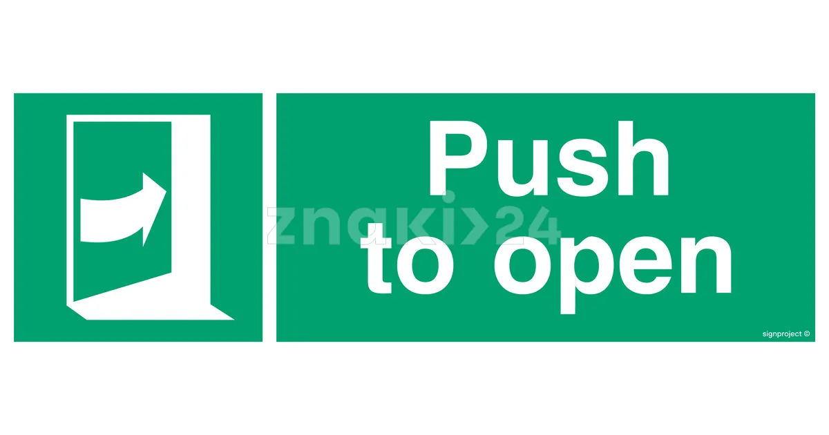 Push left to open - Znak morski - FB177 - Znaki24.pl