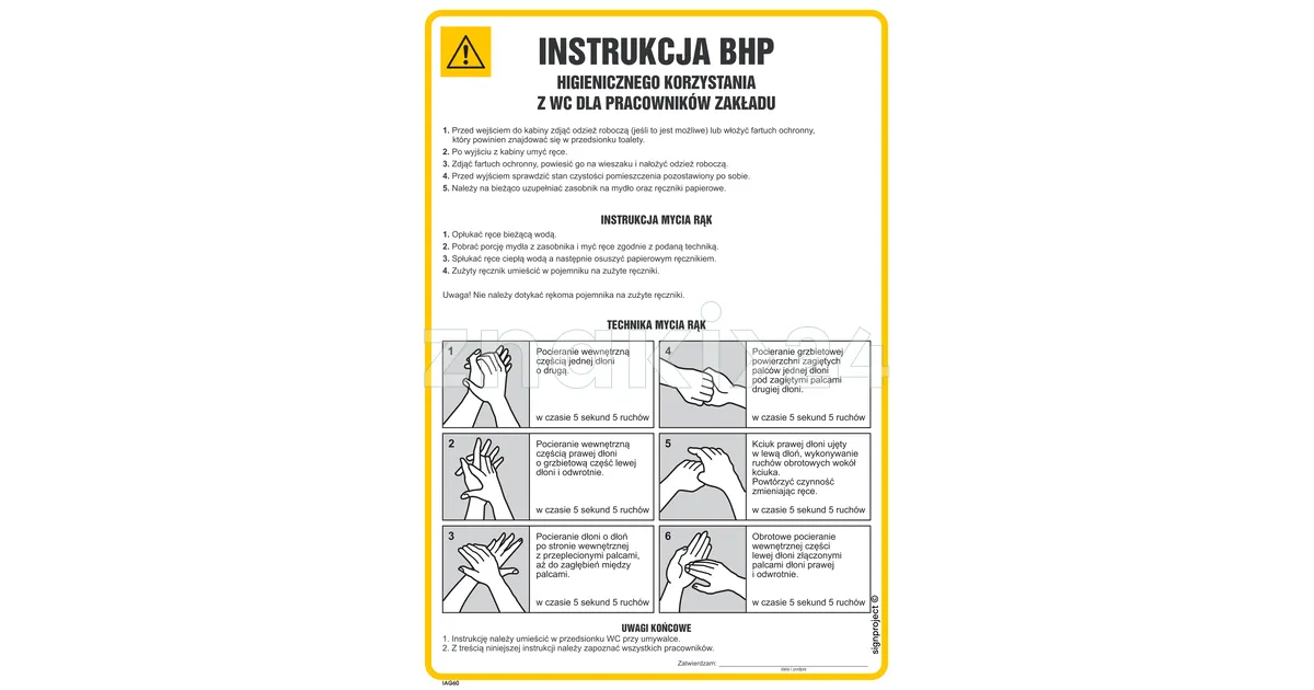 Instrukcja BHP higienicznego korzystania