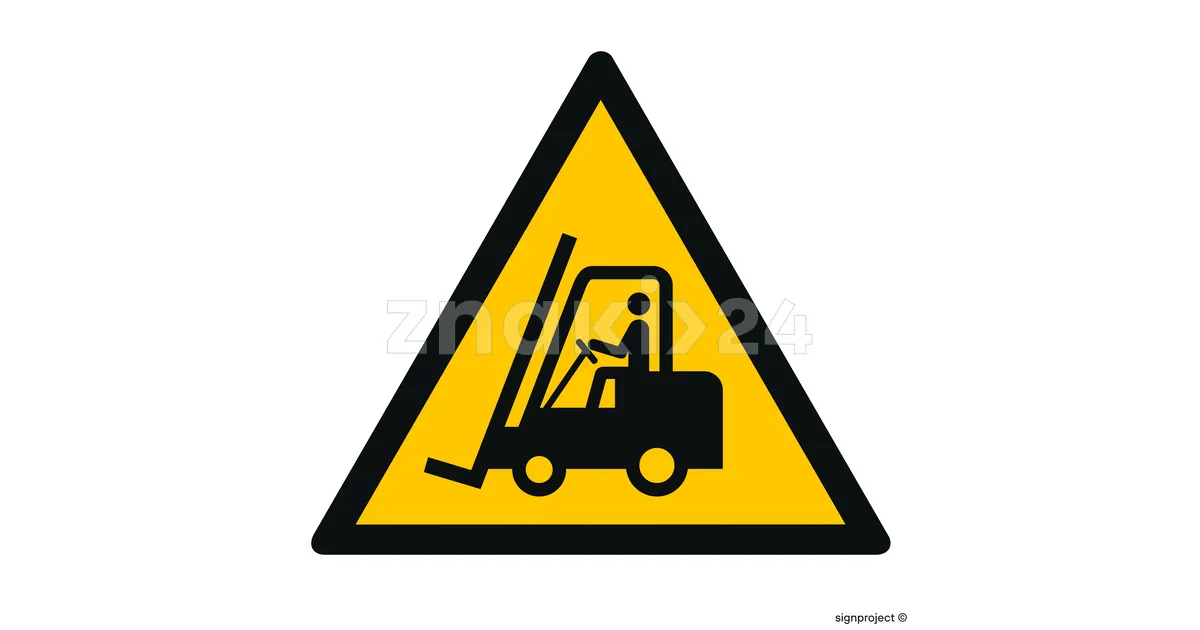 Ostrzeżenie przed urządzeniami do transportu poziomego - Znak BHP ...